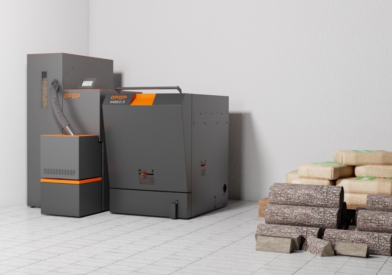 🔥 Kotel na pelety Kotel na pelety a dřevo Biopel Mini Tower Kombi 15 kW ...