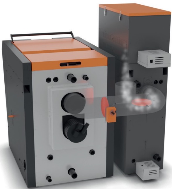 🔥 Kotel na pelety Kotel na pelety a dřevo Biopel Mini Tower Kombi 15 kW ...